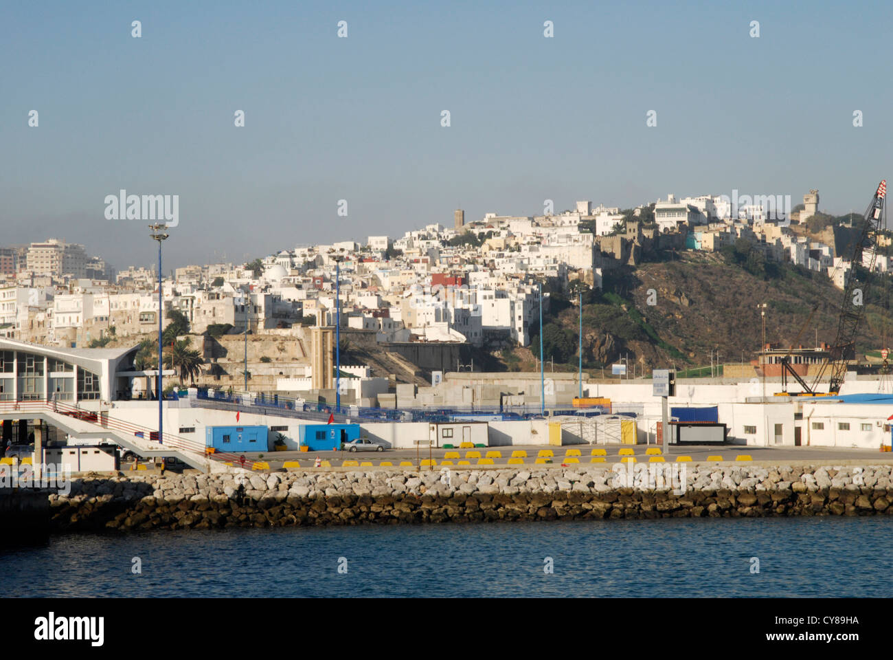 View of the Old Quarter of Tangier, Morocco. Take from the harbour ...