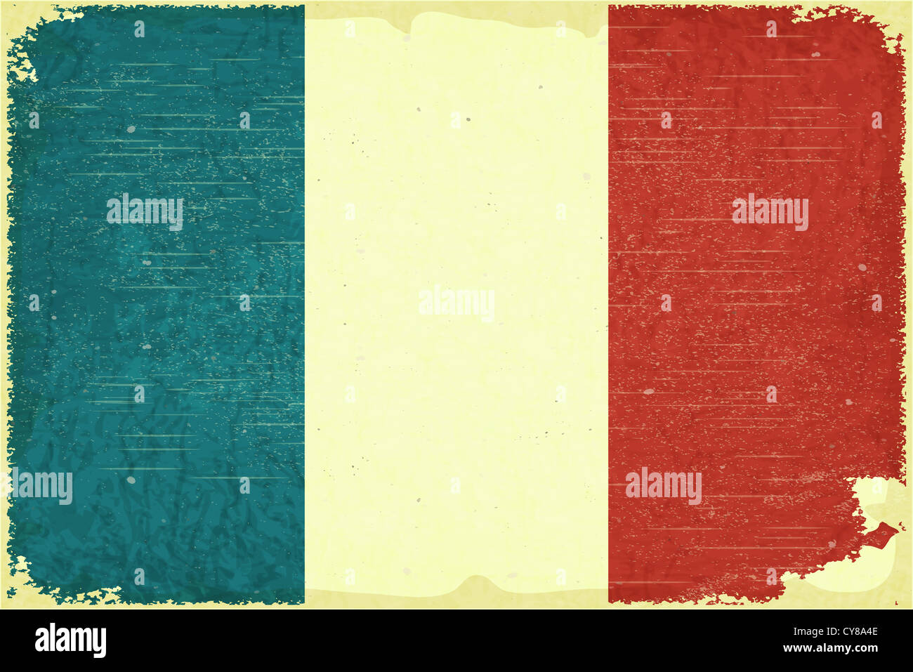 Grunge poster - French flag in Retro style - illustration Stock Photo ...