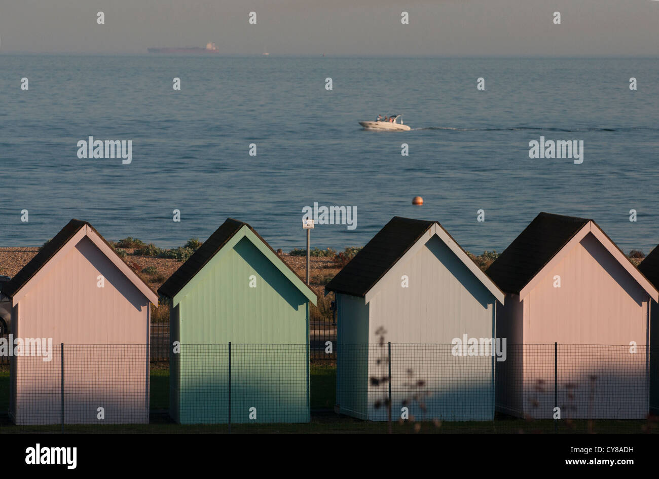 Beach Huts, Southsea, Portsmouth Stock Photo - Alamy