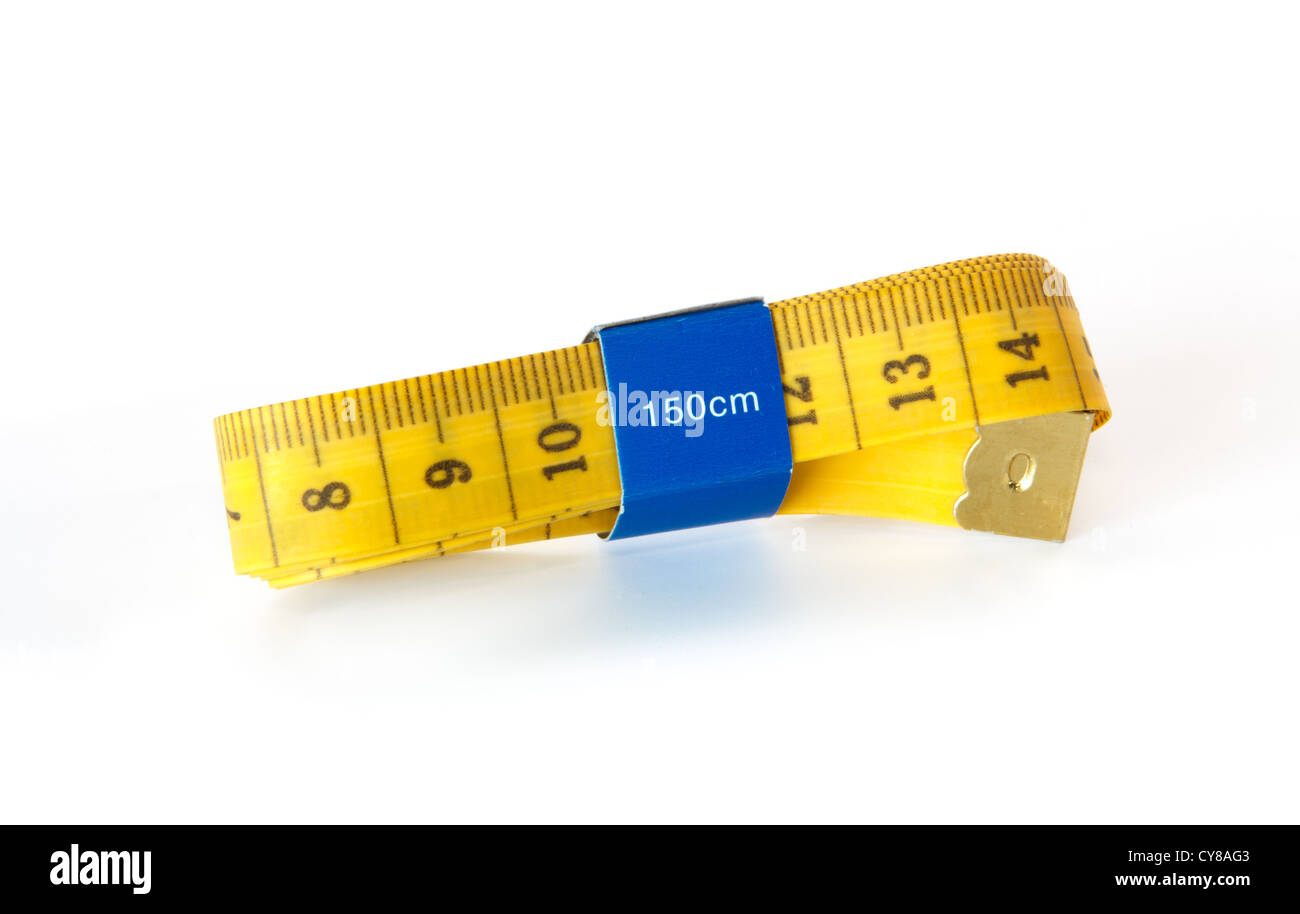Measuring tape for clothing isolated on white Stock Photo - Alamy