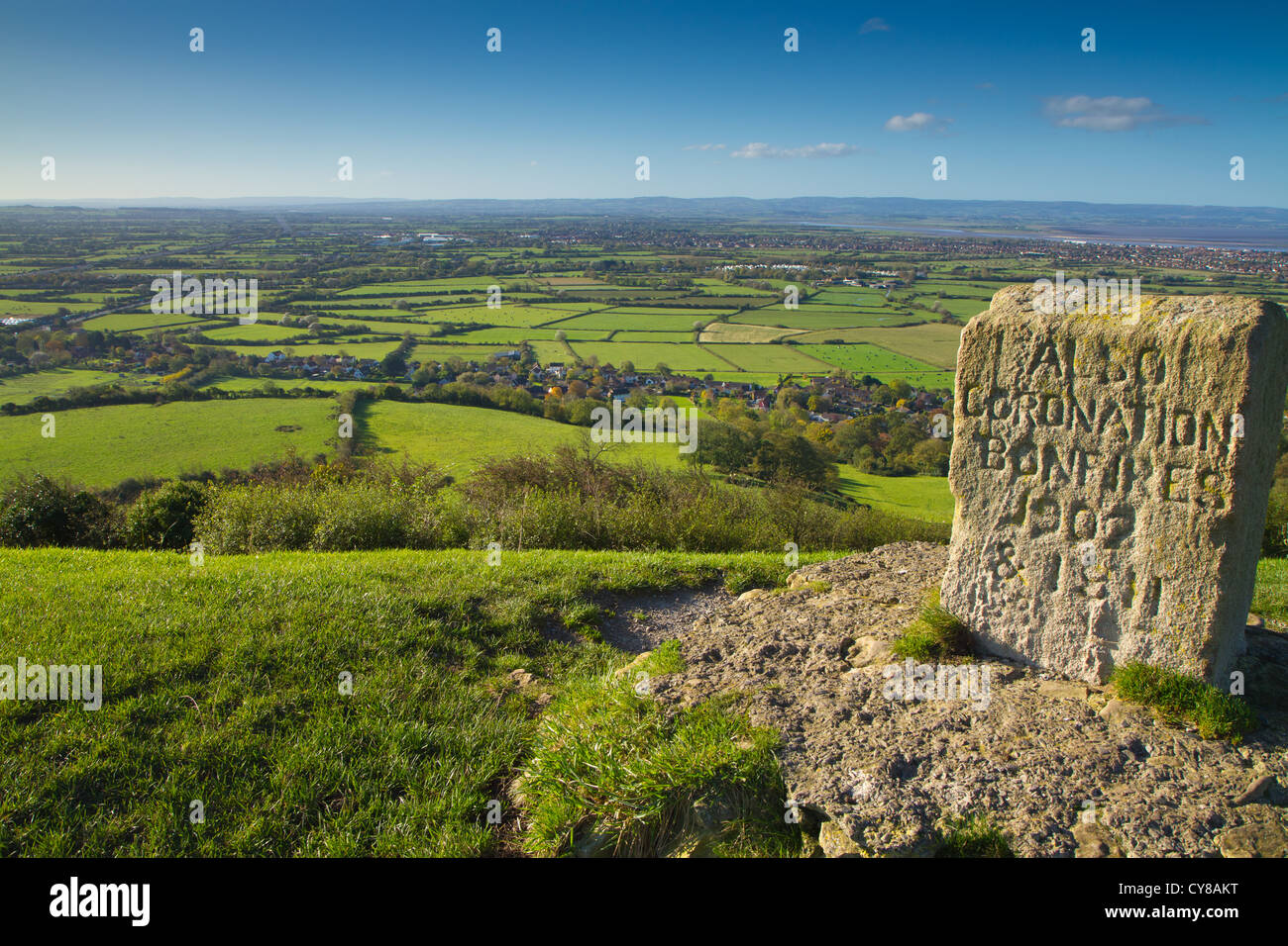 View from Brent Knoll Somerset towards the Quantocks and Bristol ...