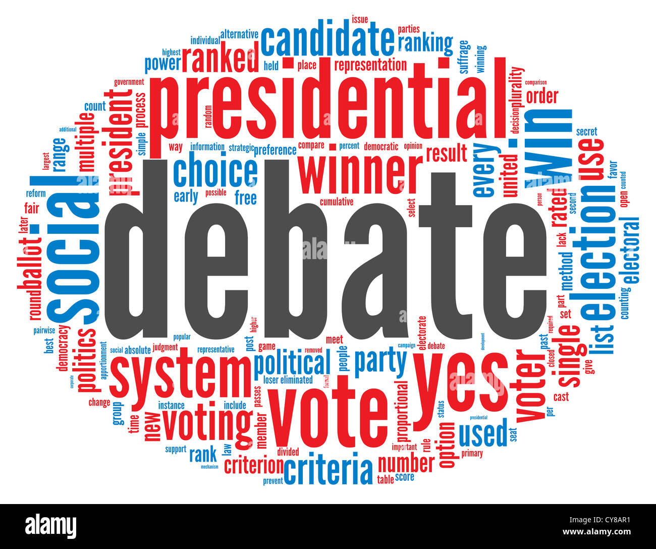 Presidential debate concept in word tag cloud on white background Stock ...