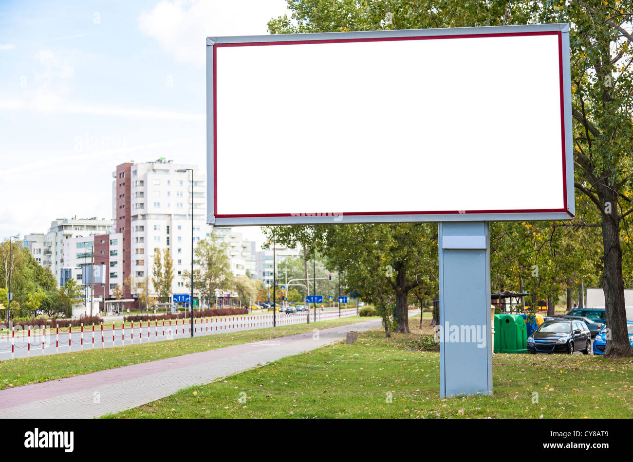 Blank billboard on road in city Stock Photo - Alamy