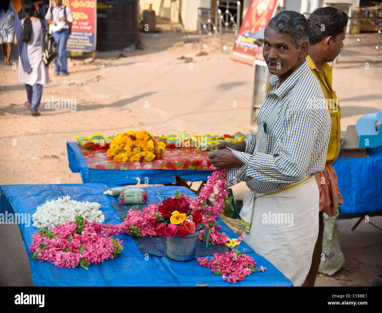 Flower vendor outside the temple hi-res stock photography and images ...
