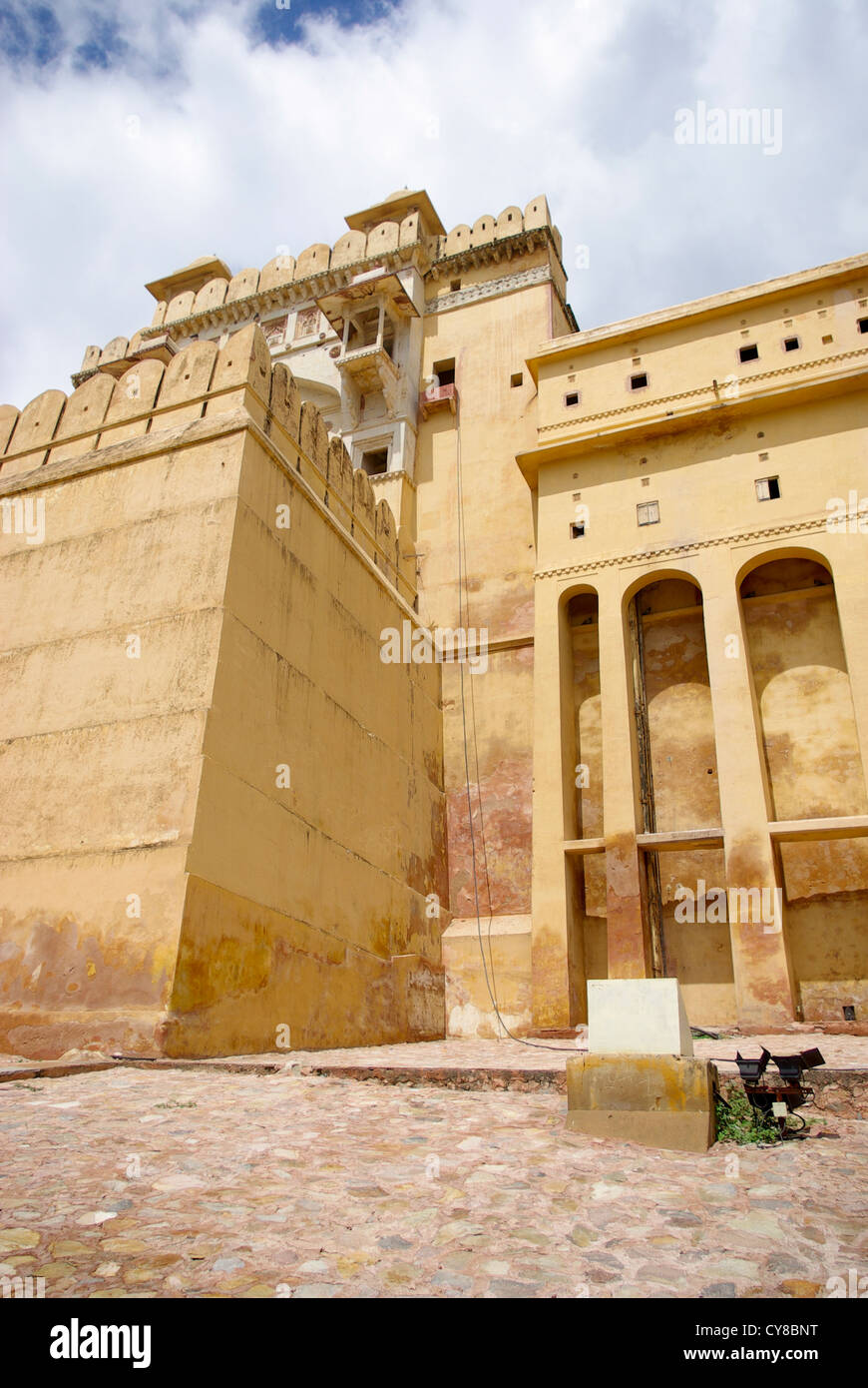 Side walls of Amer / Amber Fort near Jaipur, Rajasthan, India Stock ...