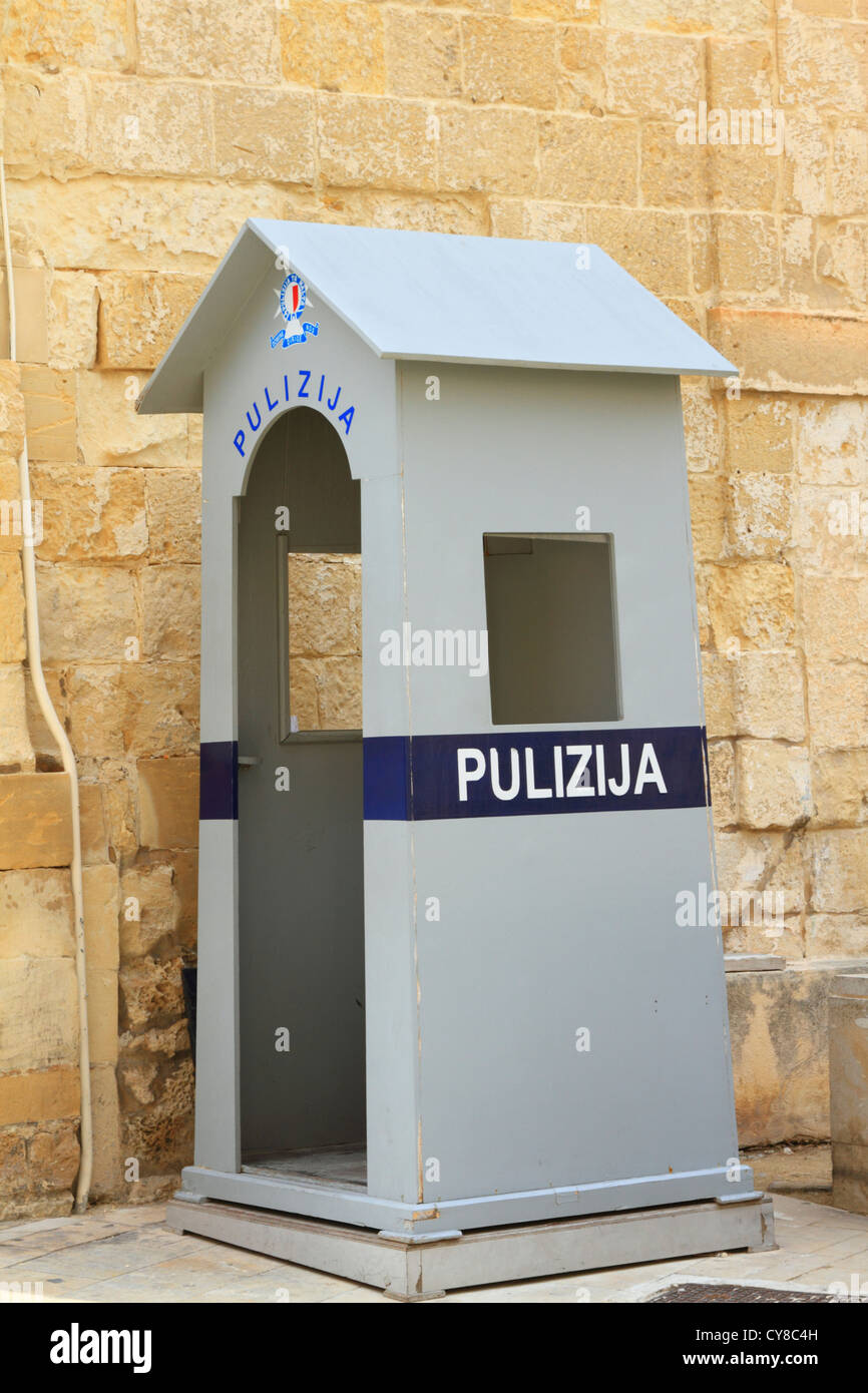 Pulizija Police box outside government buildings in Valletta Malta ...