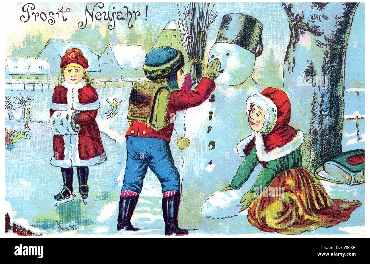 Snowman illustration victorian hi-res stock photography and images - Alamy