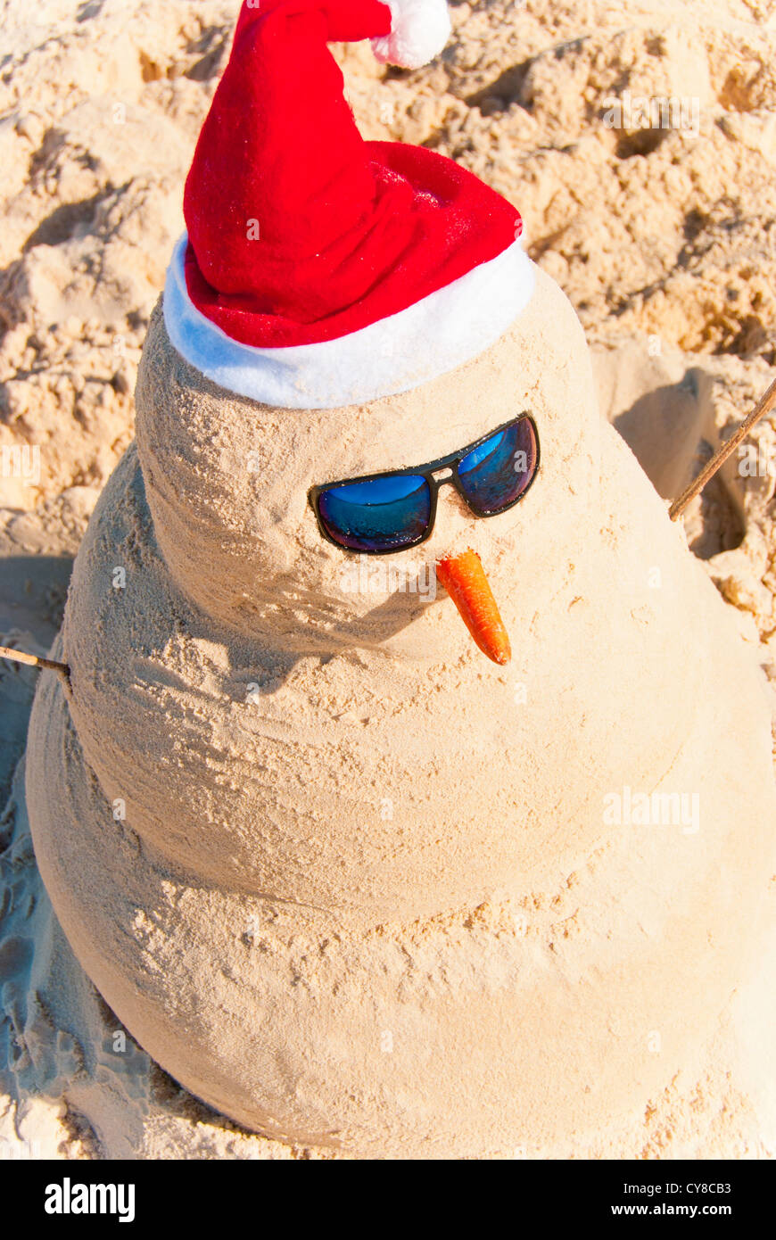 Perfect Sandman With Carrot Nose And Sunnies, perfectly shaped Snowman ...