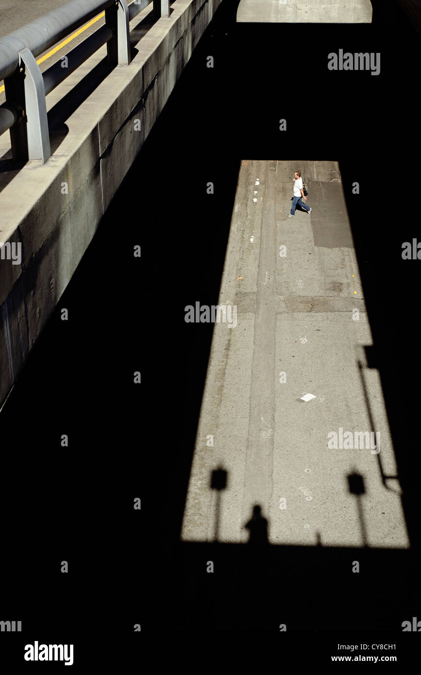 Man walk pedestrian traffic hole travel california silhouette hi-res ...