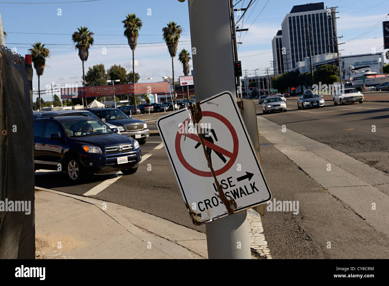 crosswalk pedestrian sign los angeles usa Stock Photo - Alamy