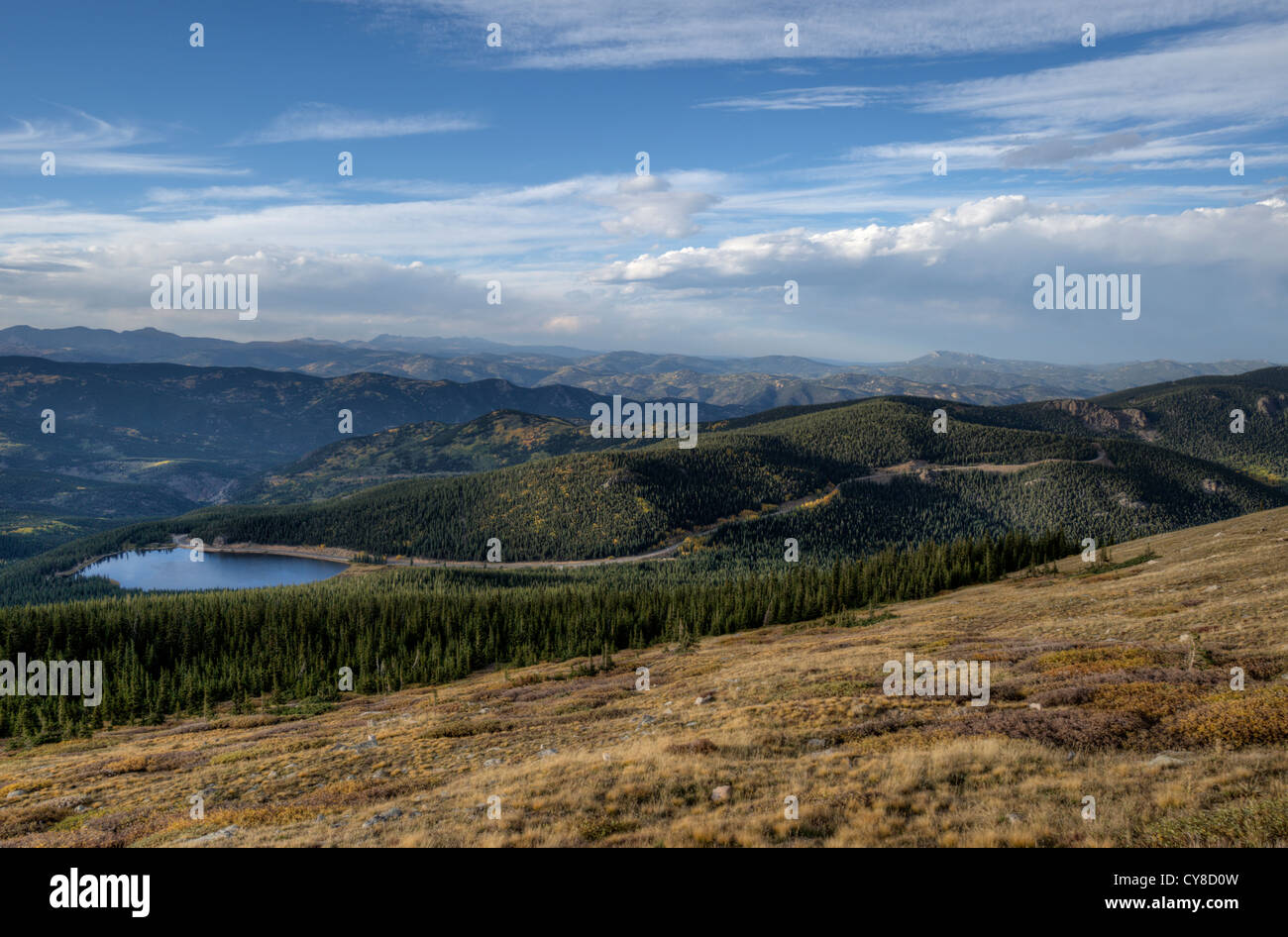 Echo Lake and Squaw Pass Road from Mount Evans Road, the highest paved ...