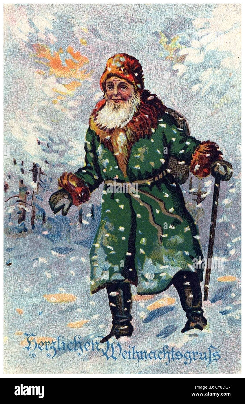 Santa Claus in the snow storm Stock Photo - Alamy