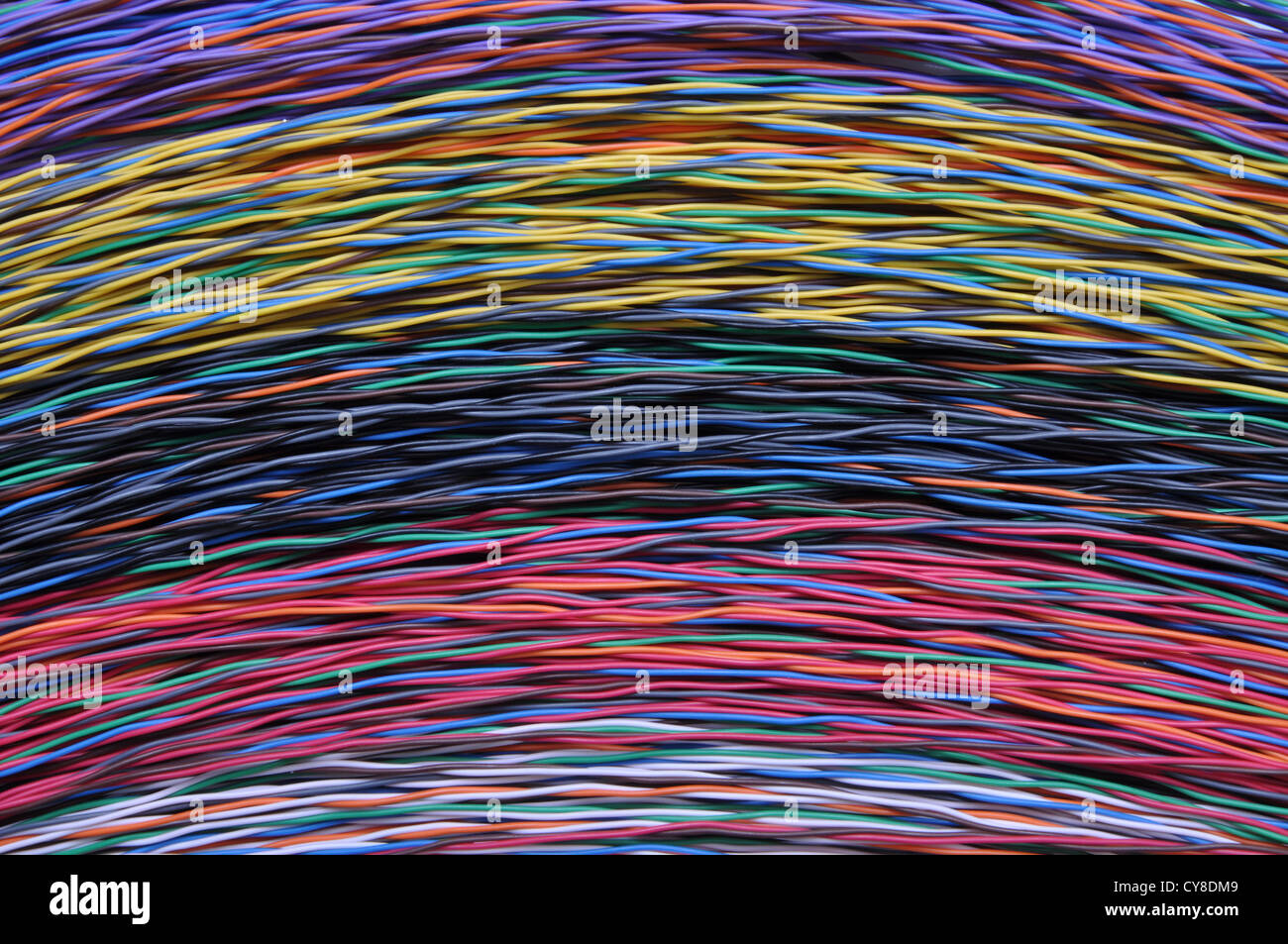 Color cable bundles used in telecommunications networks Stock Photo - Alamy