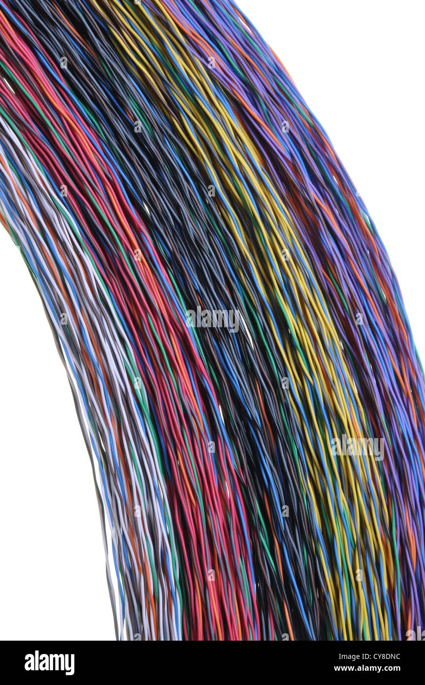 Color cable bundles used in telecommunications networks Stock Photo - Alamy