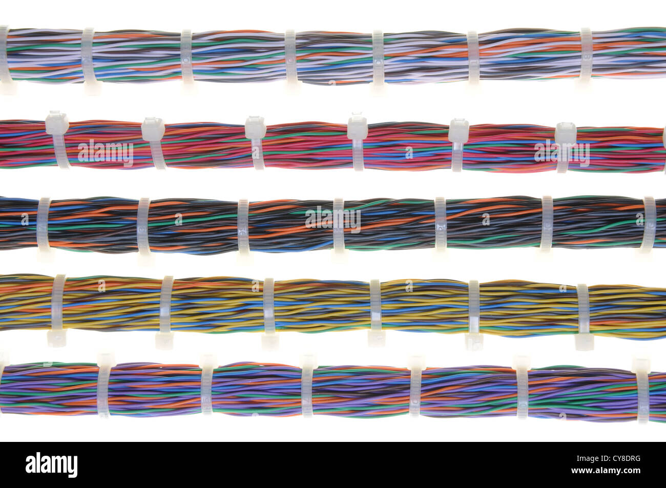Bundle yellow red green cables hi-res stock photography and images - Alamy
