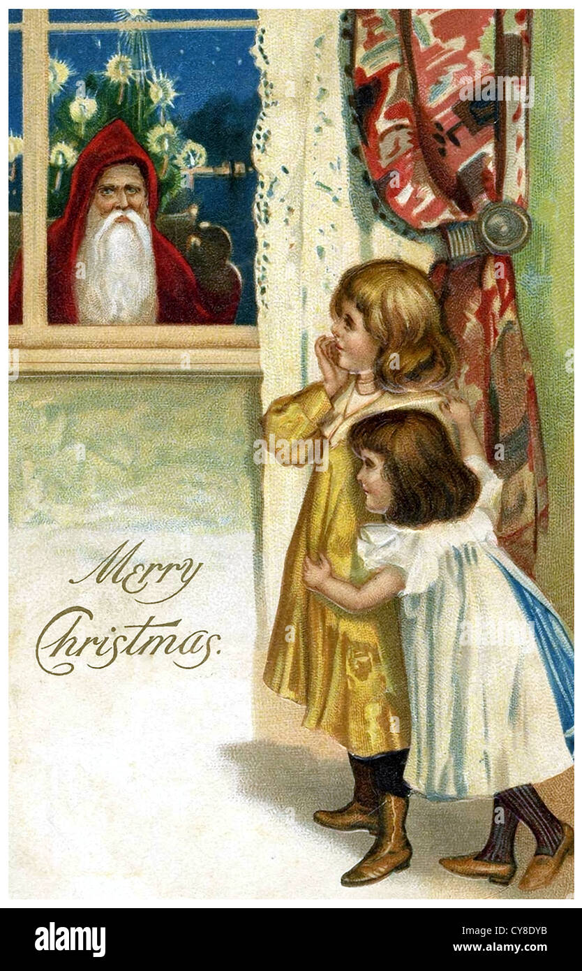 Santa Claus at the window Stock Photo - Alamy