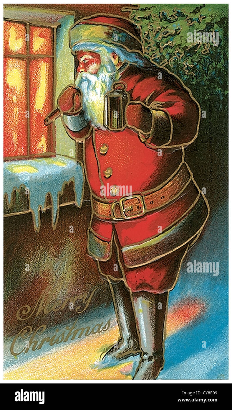Santa Claus standing at the window Stock Photo - Alamy