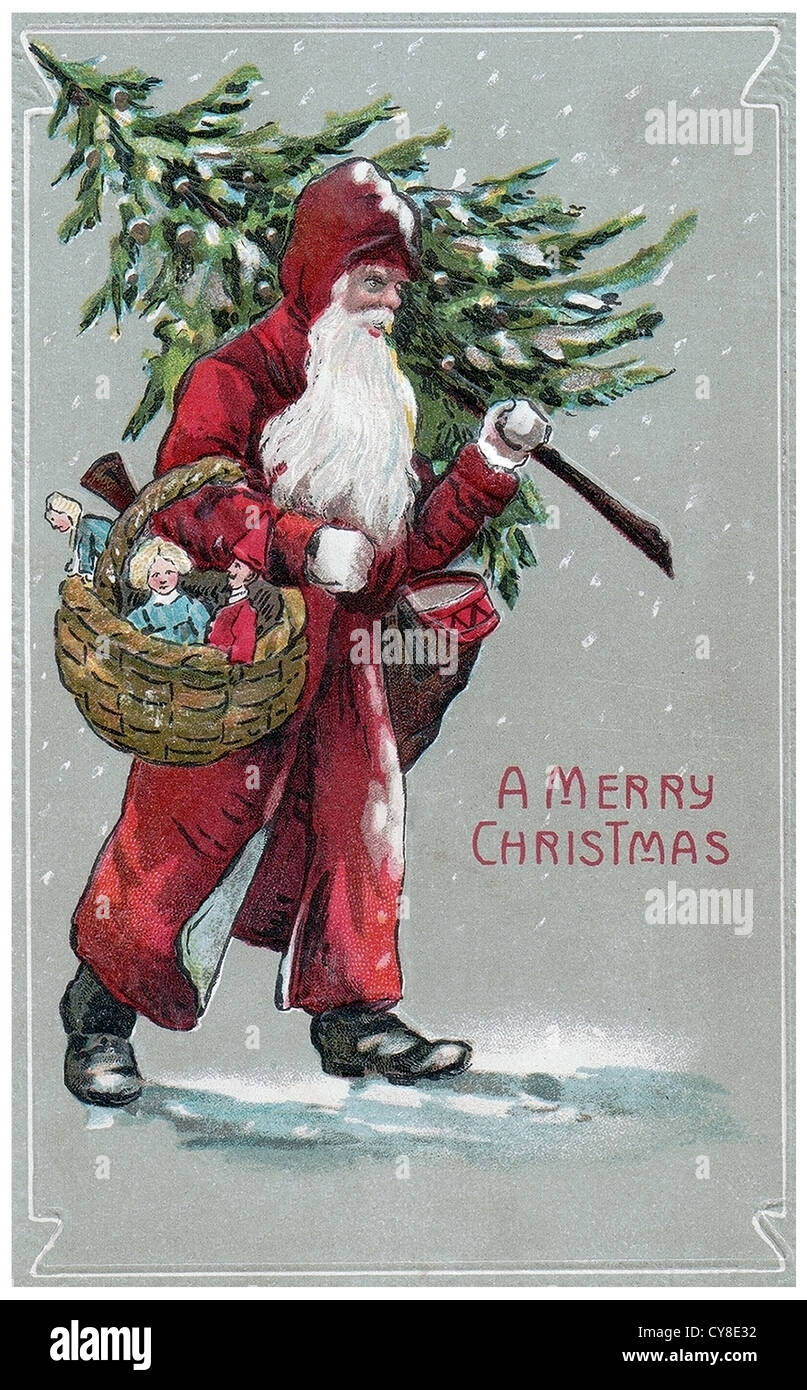 Santa Claus arrives in the snow Stock Photo - Alamy