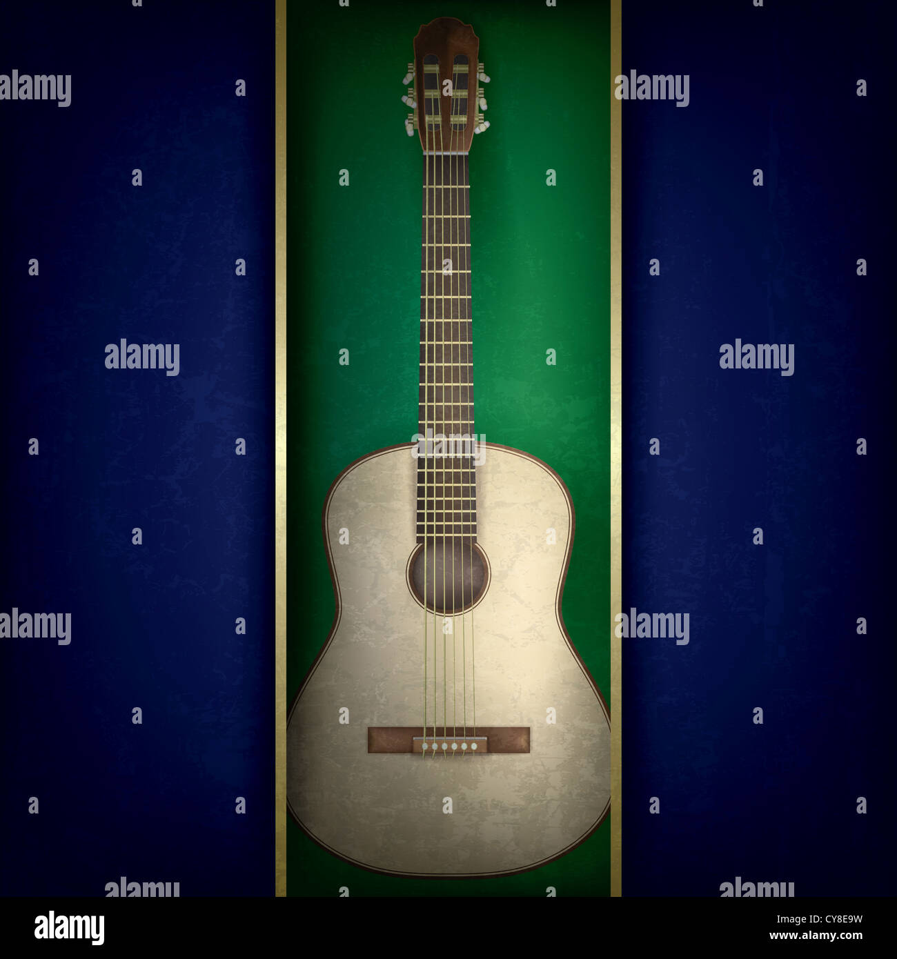 Abstract grunge blue background with acoustic guitar Stock Photo - Alamy