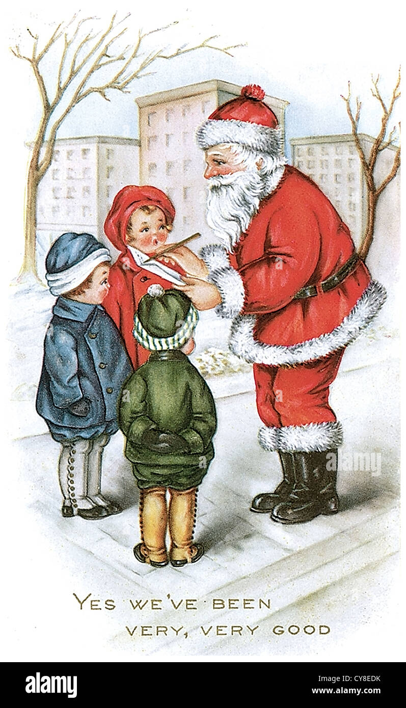 Santa writes in his book Stock Photo - Alamy