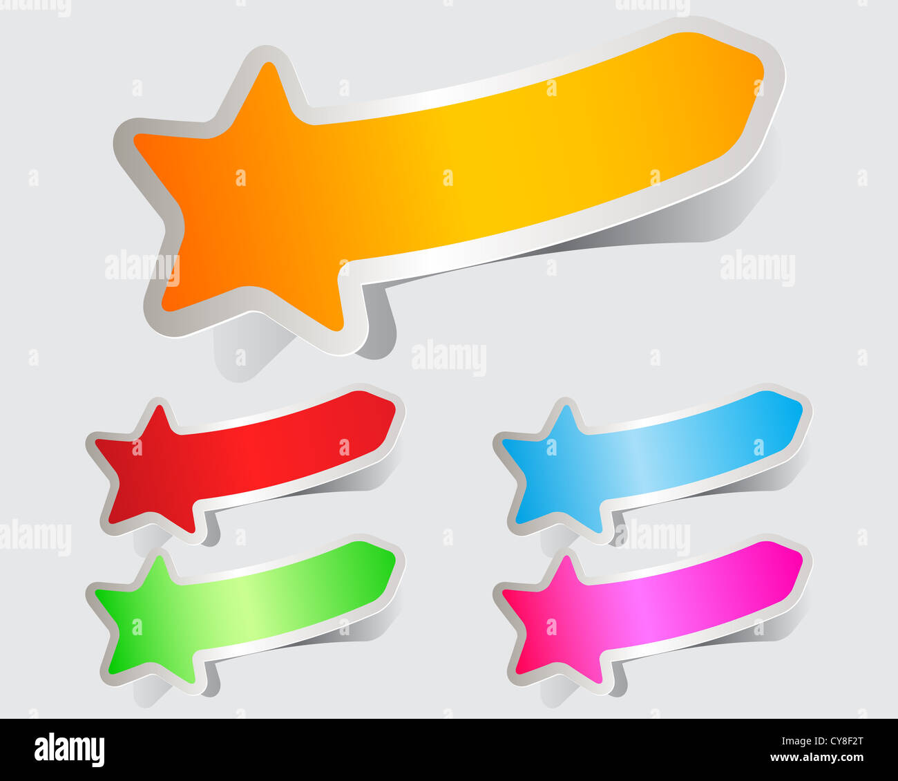 Colorful stickers papers stars Stock Photo - Alamy