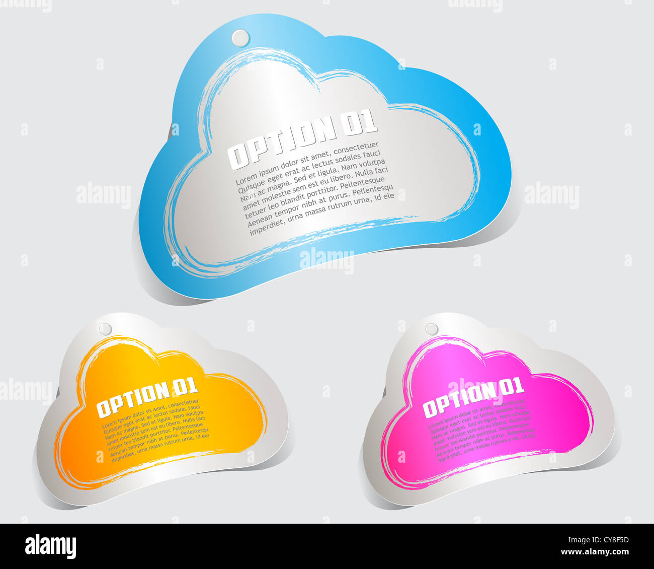 Colorful label paper cloud brush stroke Stock Photo - Alamy