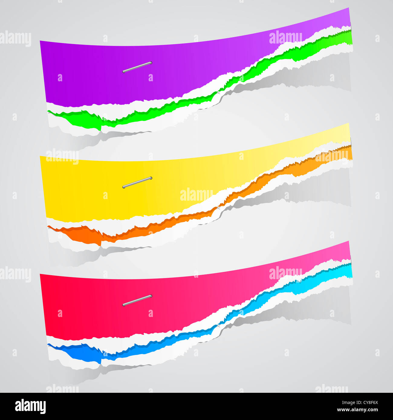 Collection of colorful torn paper Stock Photo - Alamy