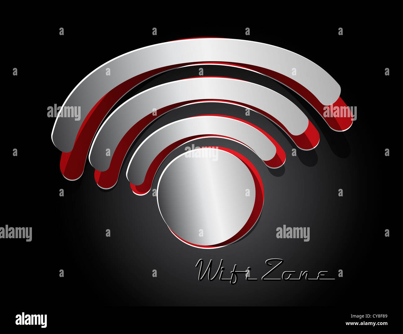 sticker label paper wifi, rss paper design Stock Photo - Alamy
