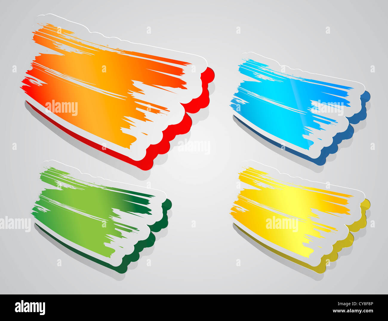 Colorful sticker paper brush stroke Stock Photo - Alamy