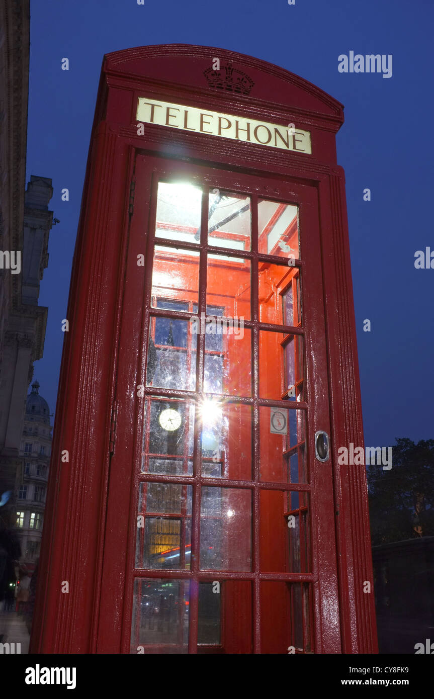 Red telephone box in London Stock Photo - Alamy