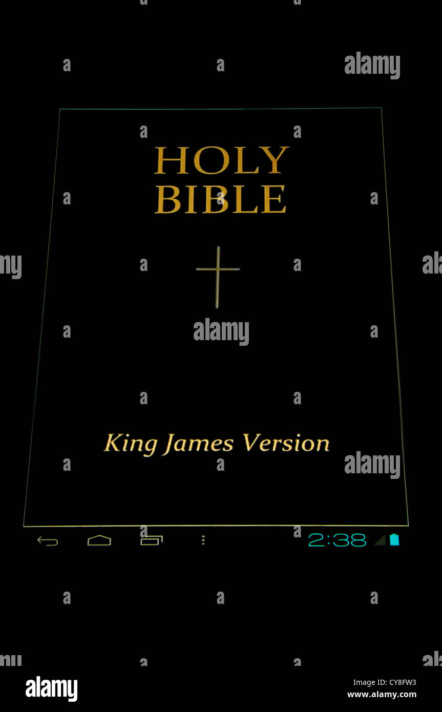 Holy Bible in android tablet pc e-reader Stock Photo - Alamy