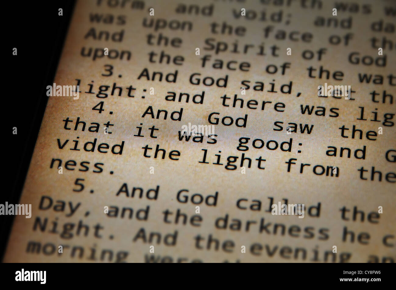 Holy Bible text in android tablet pc e-reader Stock Photo - Alamy