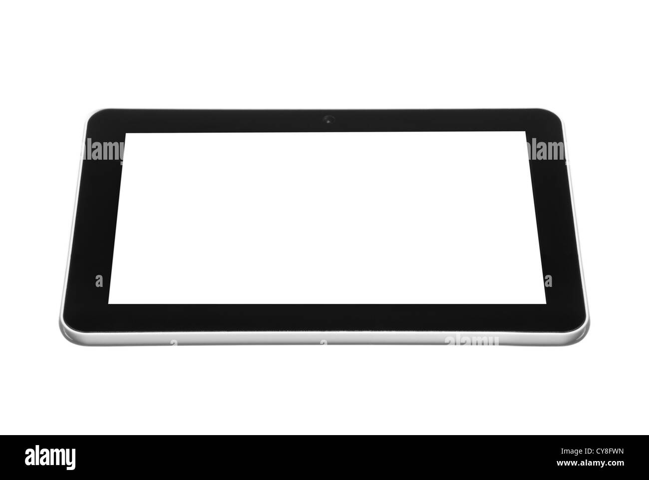 white tablet pc with white empty screen isolated on white background ...