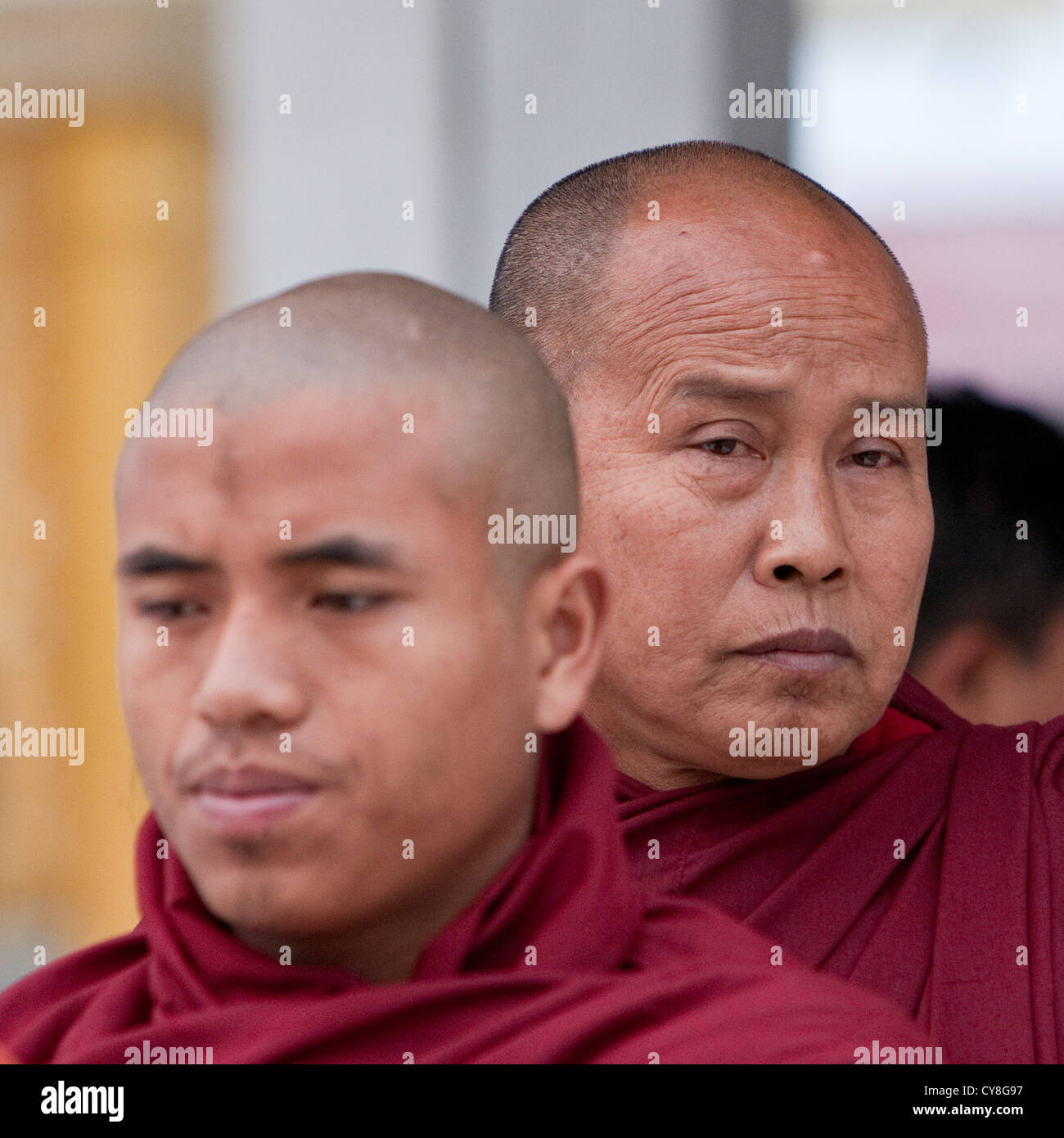 Myanmar, Burma. Burmese Buddhist Monks, Alodaw Pauk Pagoda, Nampan ...