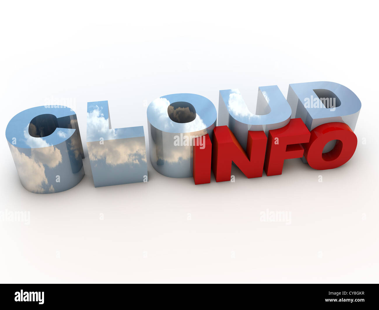 Cloud Info over white Background Stock Photo - Alamy