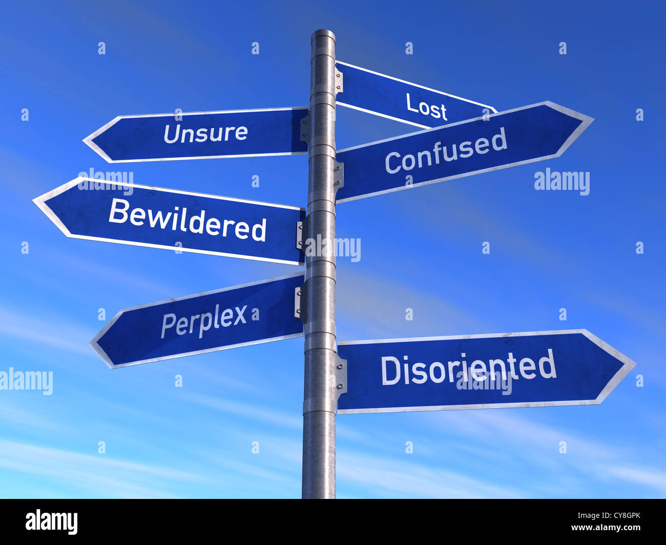 Road sign over blue background Stock Photo - Alamy