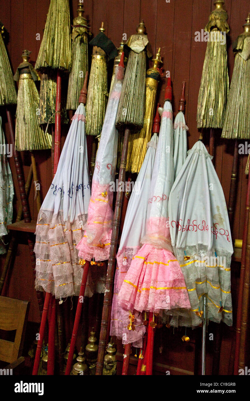 Myanmar, Burma. Ceremonial Umbrellas, Alodaw Pauk Pagoda, Nampan ...