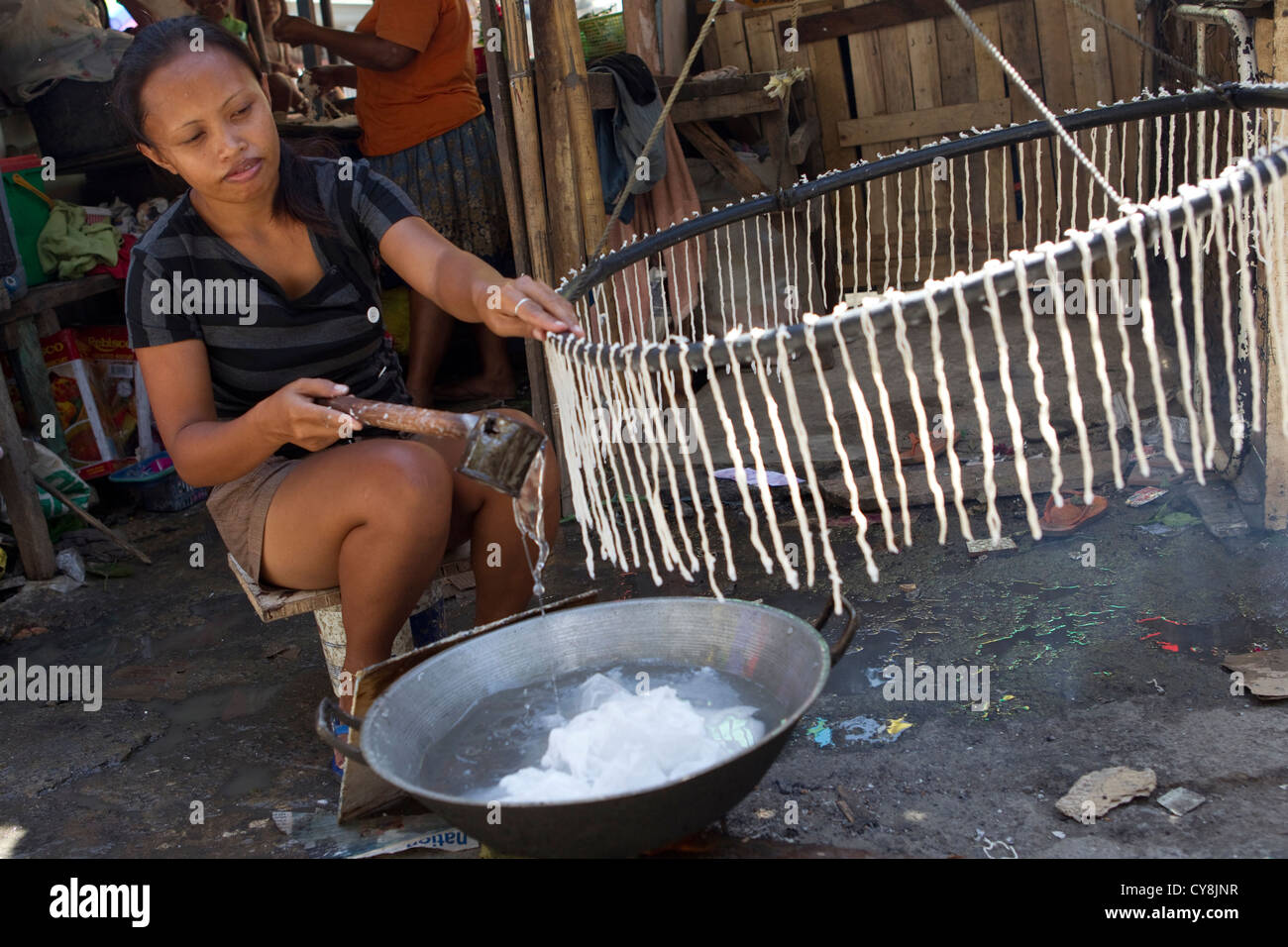 Filipino woman making candles;Careta cemetery;Cebu,Philippines Stock ...