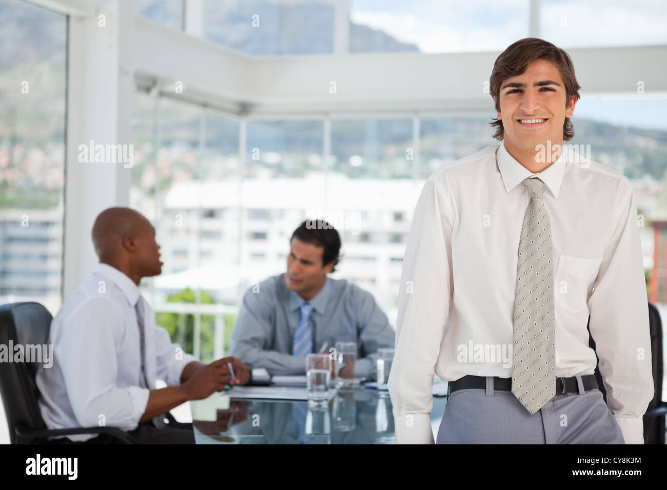 Man leans on table hi-res stock photography and images - Alamy