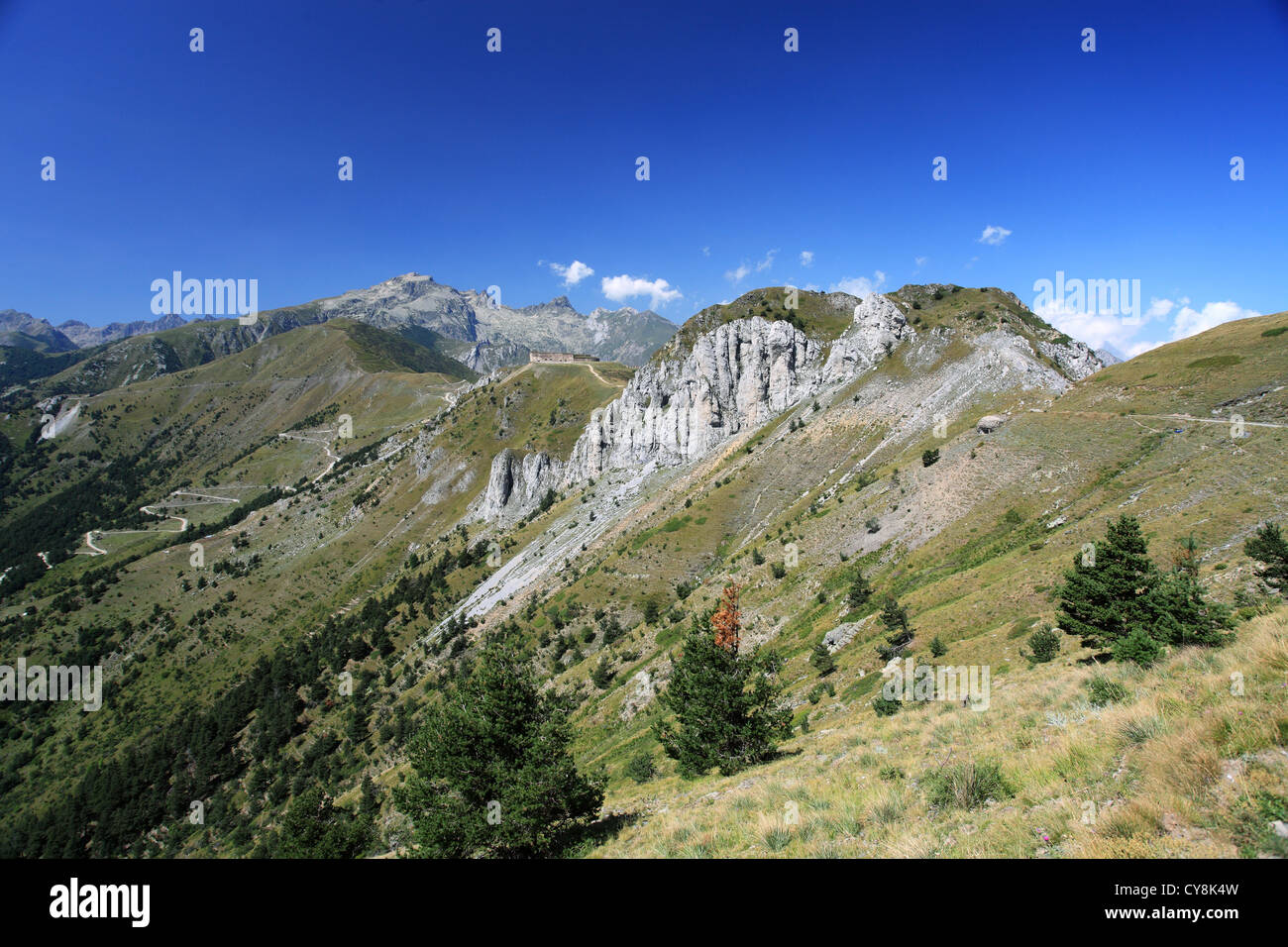 Landscape around the Col de Tende between France and Italy in the ...