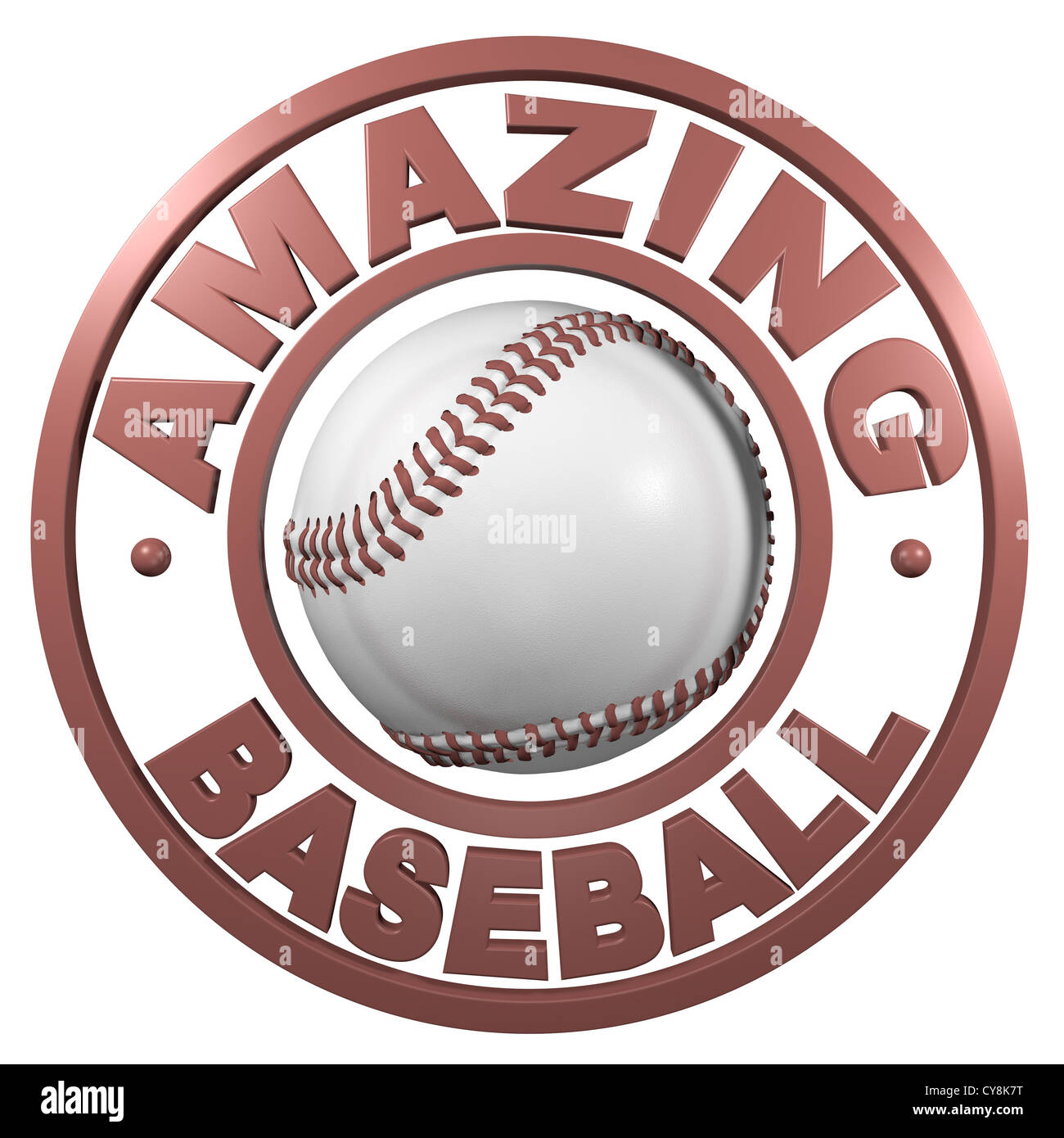 Amazing Baseball circular design with a white background Stock Photo ...