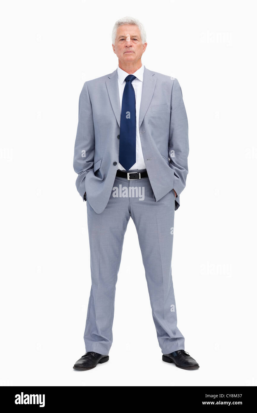 Portrait of a grey haired businessman Stock Photo - Alamy