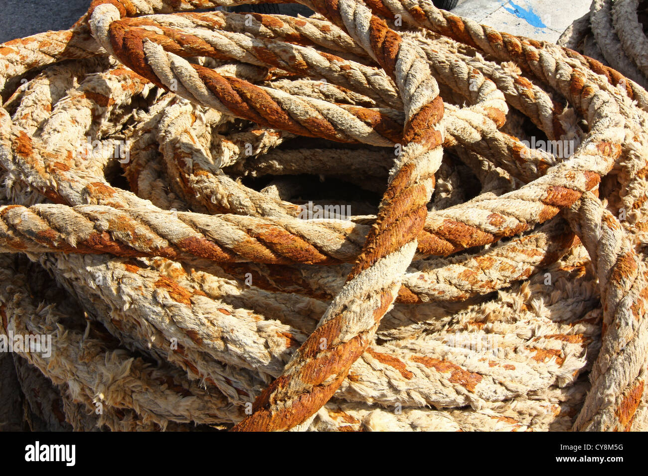 old fishing ropes Stock Photo - Alamy