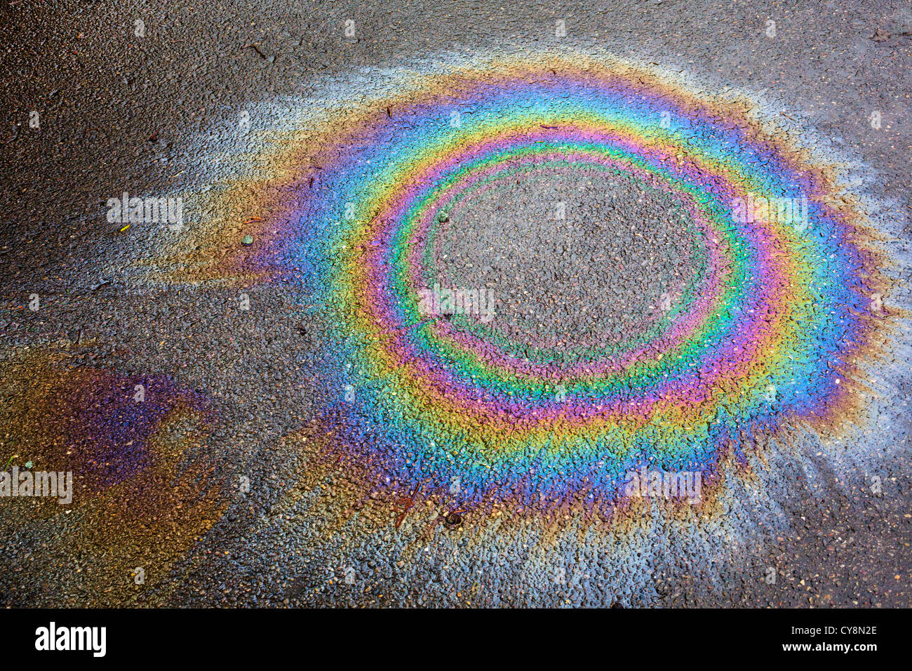 Oil on the Road; UK Stock Photo - Alamy