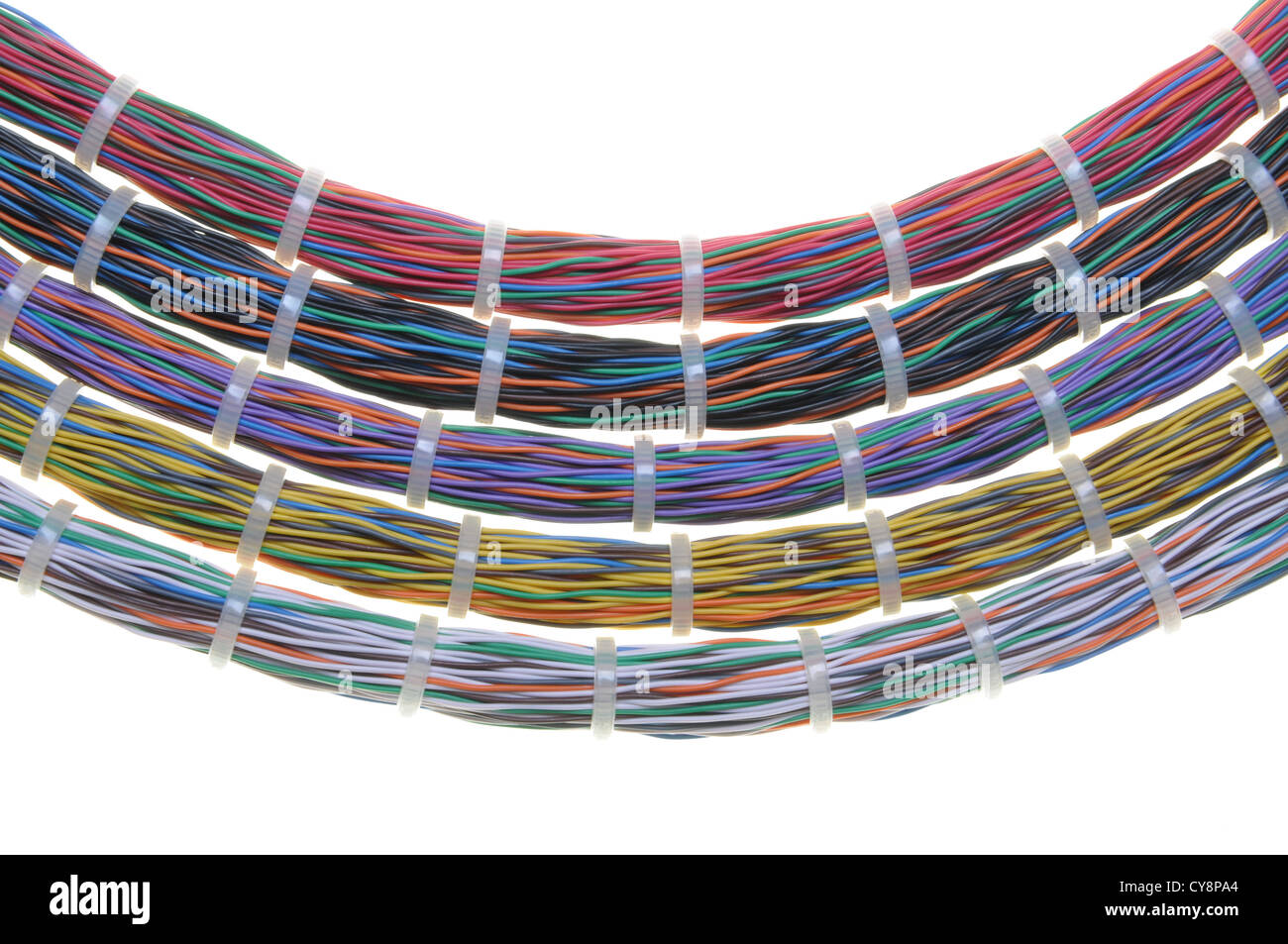 Bundles network cables cable ties hi-res stock photography and images ...