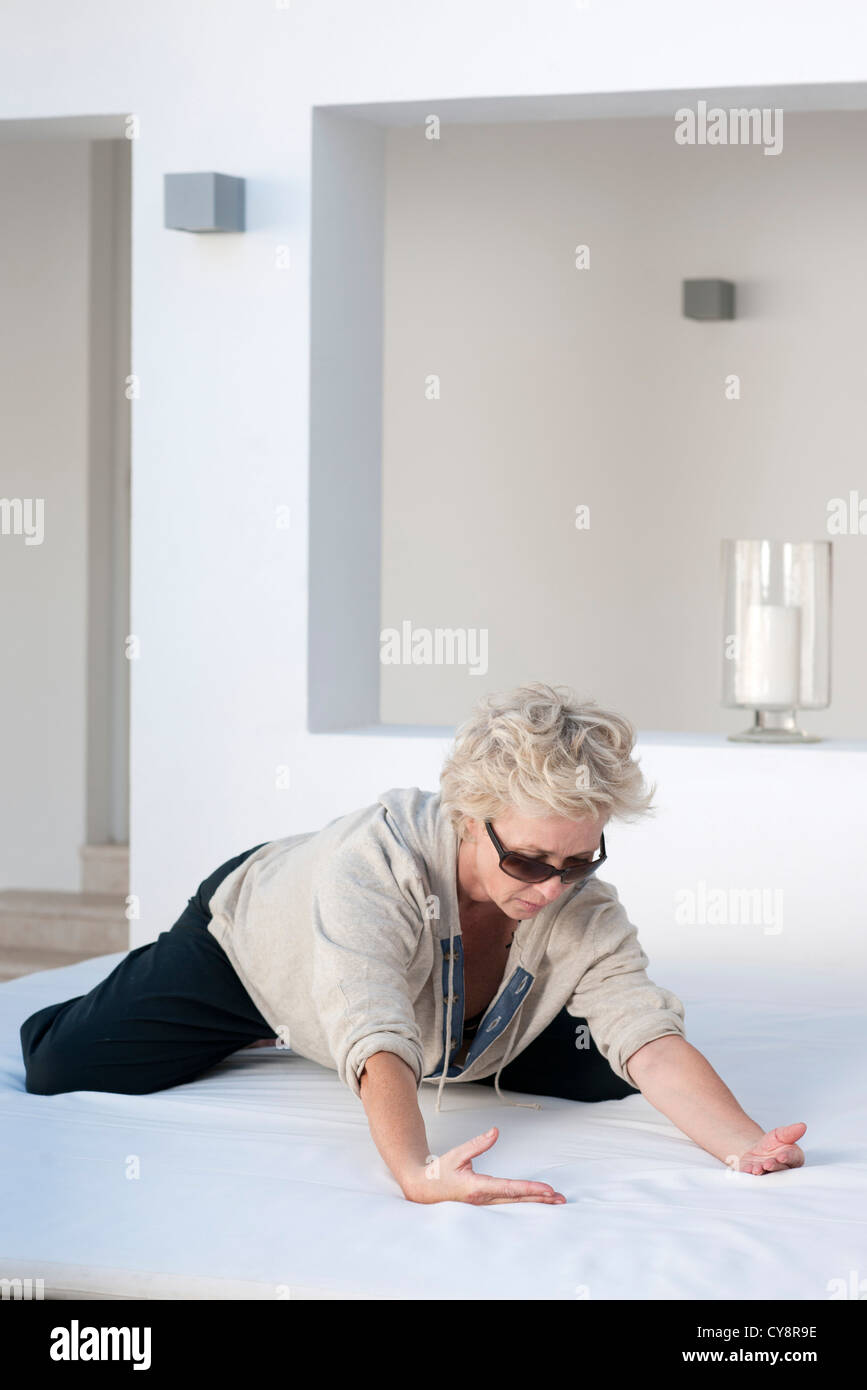 Yoga position legs spread hi-res stock photography and images - Alamy