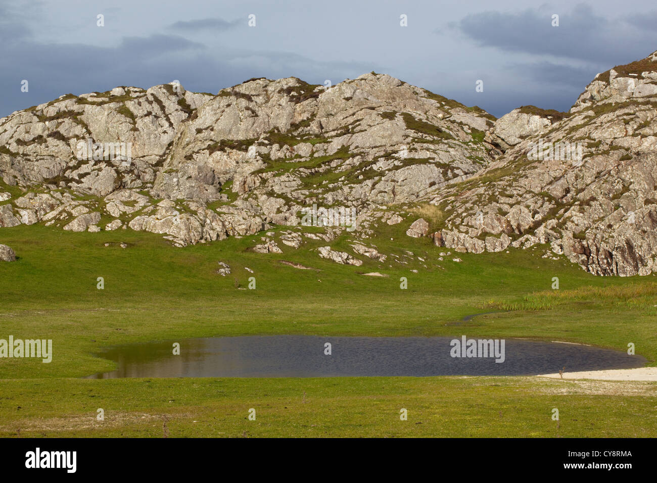 Rock Outcrop of banded gneisses. West side of the Isle of Iona, Inner ...