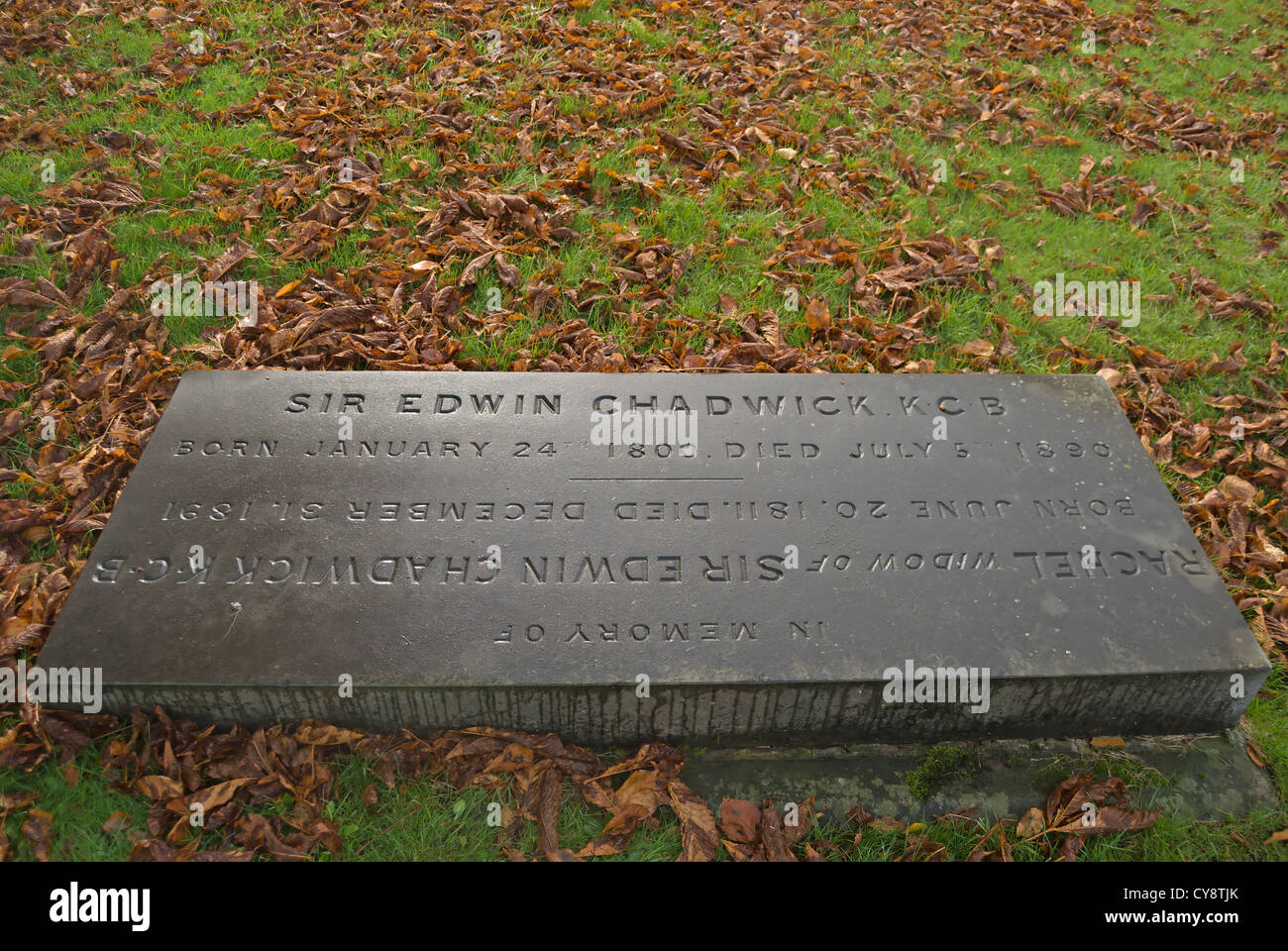 gravestone of victorian social reformer sir edwin chadwick, mortlake ...