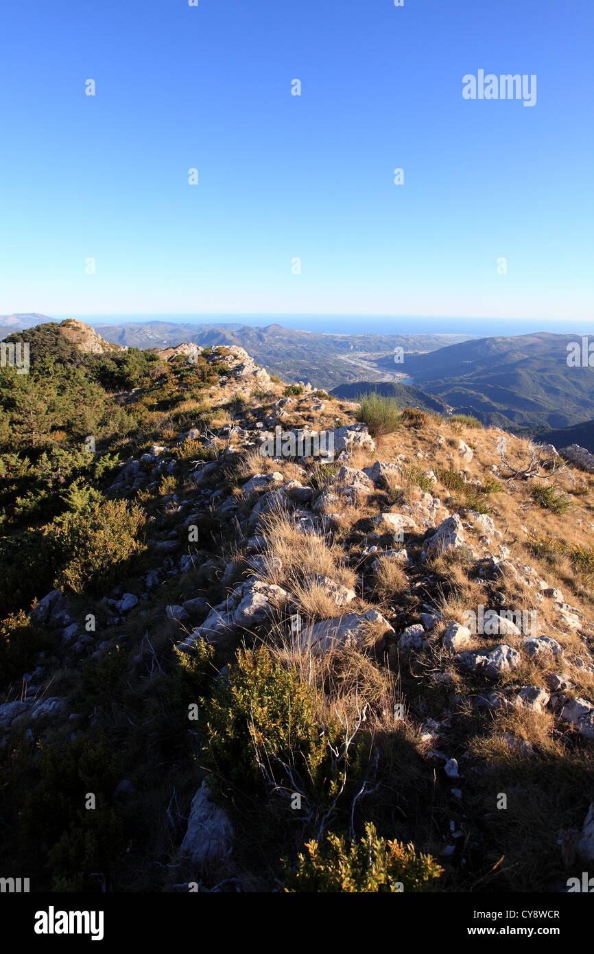 Top view above from the Mont Vial above the Var valley Stock Photo - Alamy