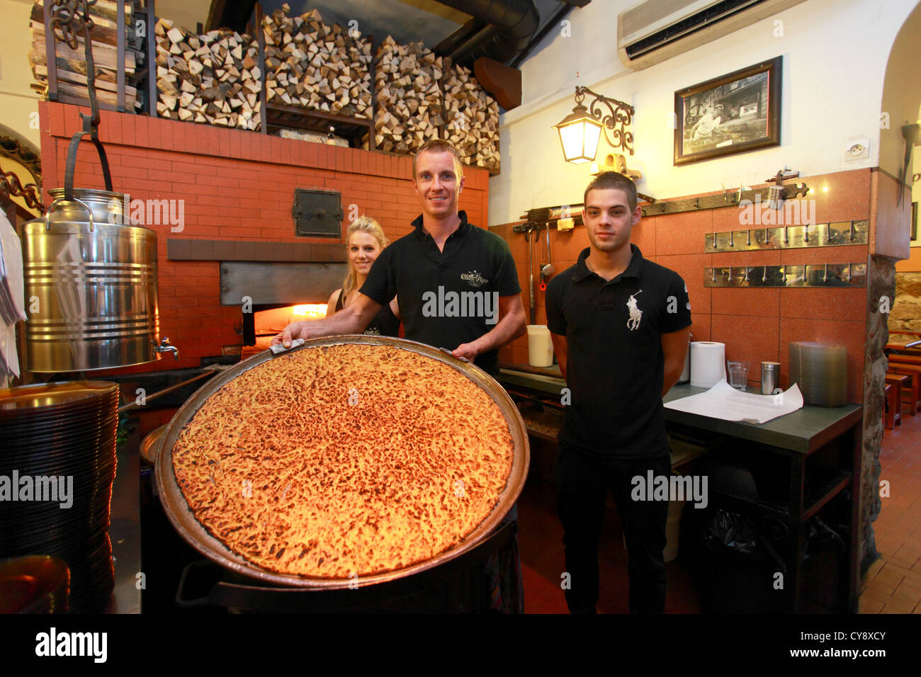 The Socca is a food speciality made with chickpea, water and olive oil ...